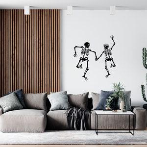 Funny Skeletons Decal, Cute Skeletons Decal, Dancing Skeleton Decal\wall Decal Funny Skeleton ...