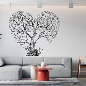 Beautiful Tree in the Form of a Heart Wall Decal Flowers Wall Decal ...