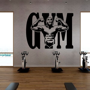 Strong Man Wall Decal for Gym Wall Sticker Bodybuilding Wall Decal ...