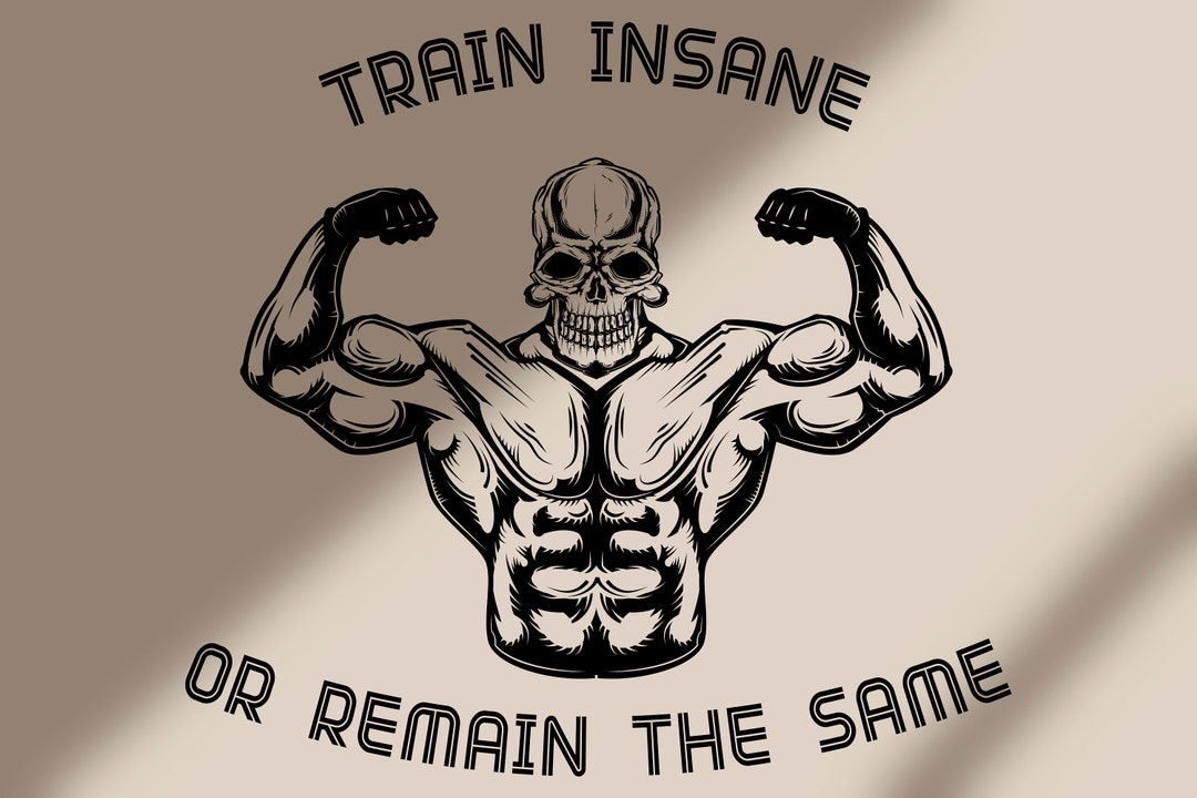 Skull Bodybuilder Wall Decal, Muscular Skeleton Wall Decal, Bodybuilder ...