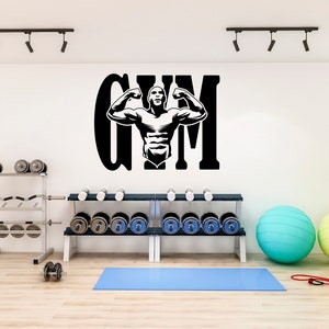 Strong Man Wall Decal for Gym Wall Sticker Bodybuilding Wall Decal ...