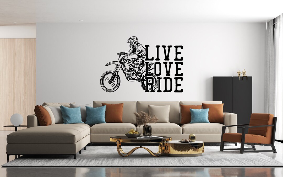 Motocross Wall Decal Dirt Bike Rider Wall Sticker Motorcycle Wall Decor ...