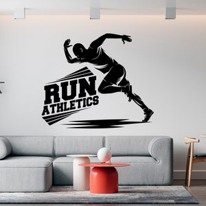 Running Man Wall Decal RUN Wall Sticker Running in the Gym Wall Decor ...