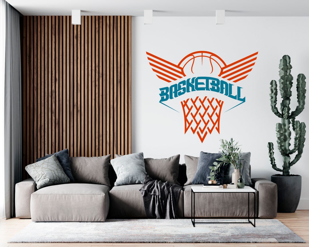 Basketball Lettering Wall Decal\color Wall Decal Jordan Basketball ...