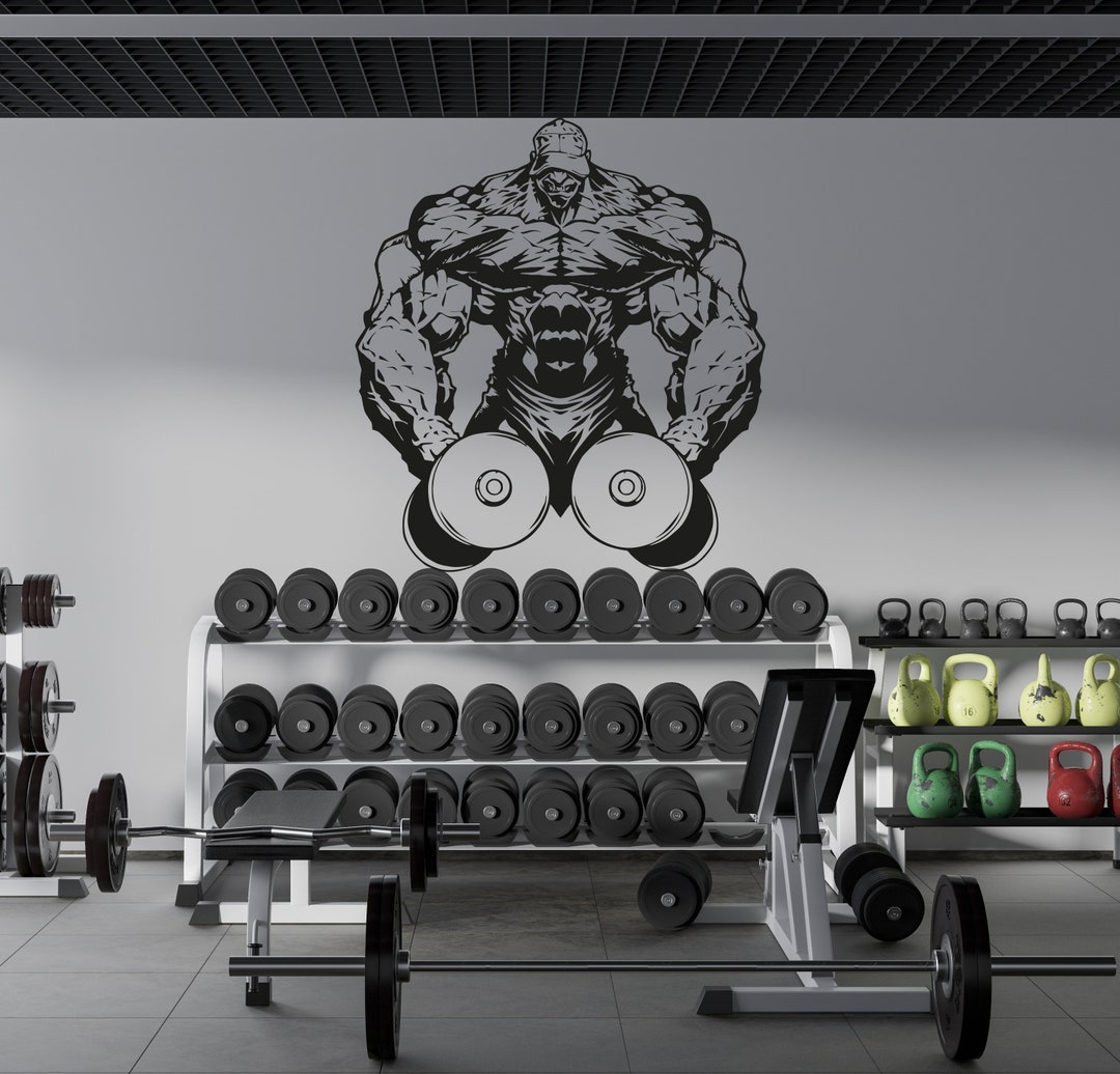 Strong Man Wall Decal for Gym Wall Sticker Bodybuilding Wall Decal ...