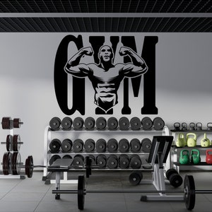 Strong Man Wall Decal for Gym Wall Sticker Bodybuilding Wall Decal ...