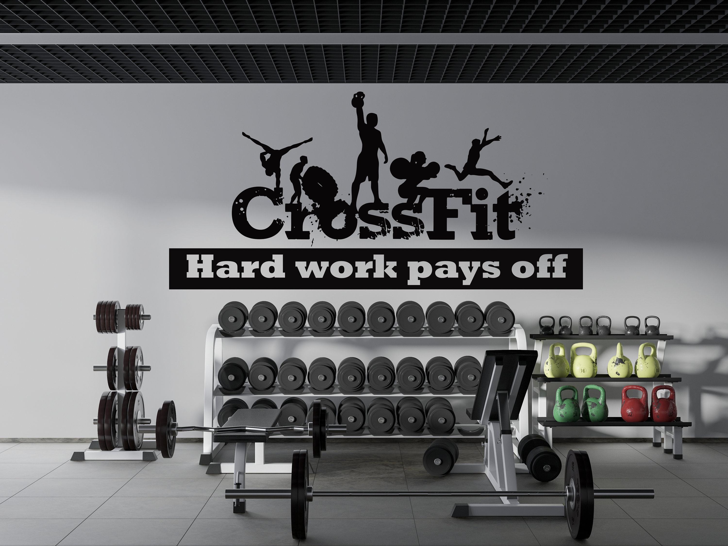 Crossfit Wall Decal Crossfit Man\ Wall Sticker Crossfit Man\wall Decal ...