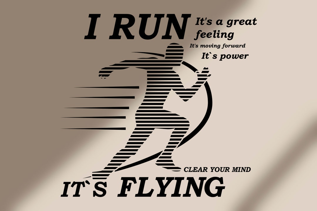 Running Man Wall Decal RUN Wall Sticker, Running Motivation Wall Decal ...