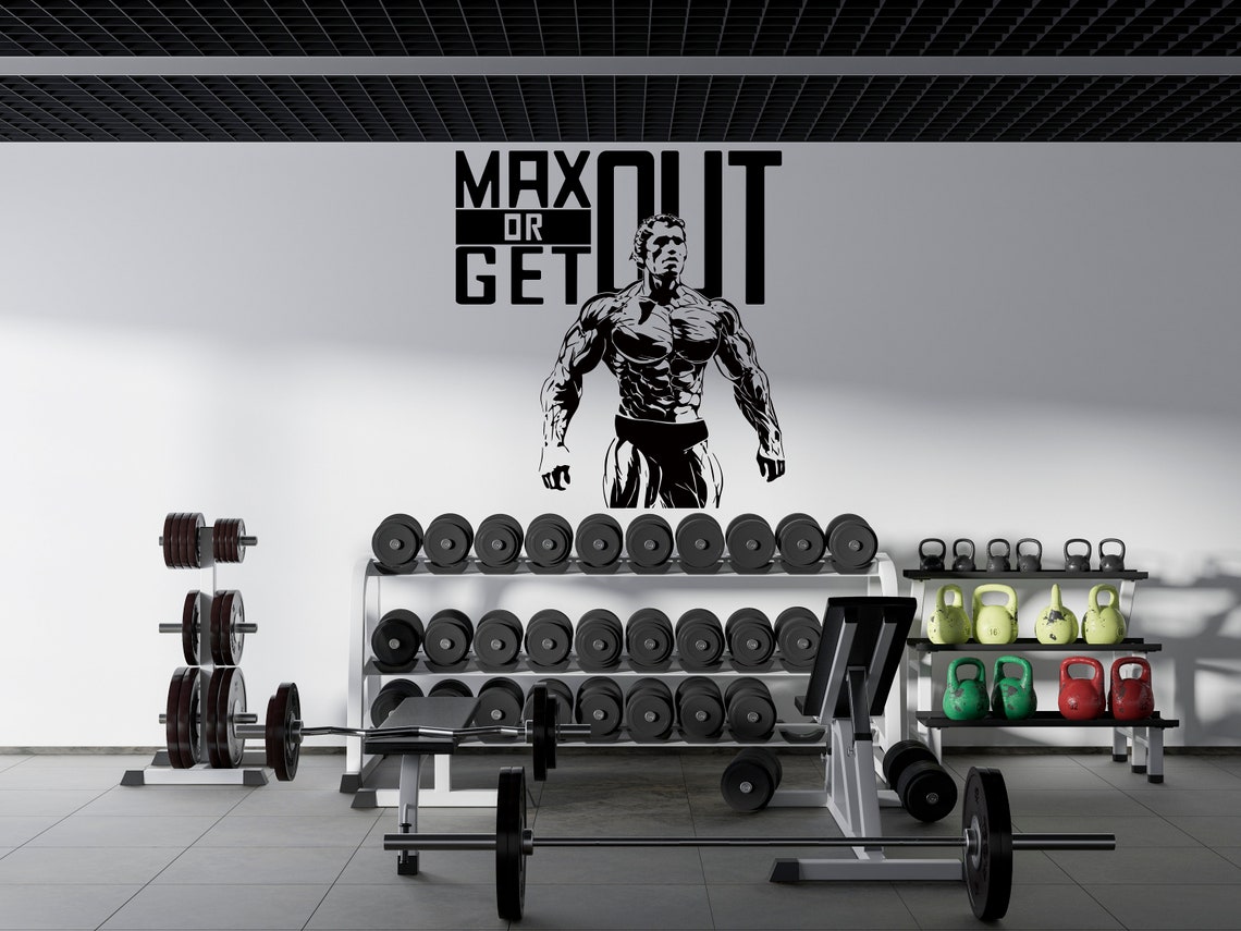 Conquer Wall Decal, Wall Decal Arnold Gym Wall Decal, Body-building ...