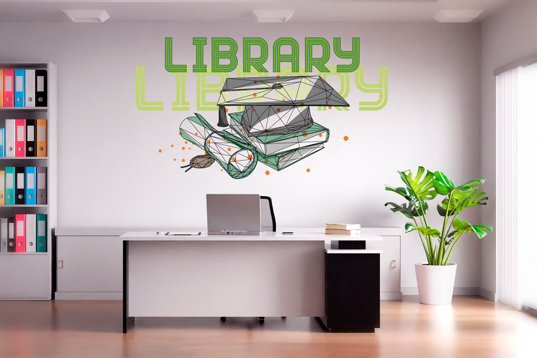Library Wall Decal/ Lettering Library Sticker for Classroom Room/ Read ...