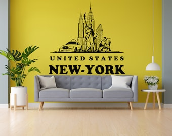 New York Wall Decal Wall Decal NY City Wall Decor New York Vinyl Wall ...