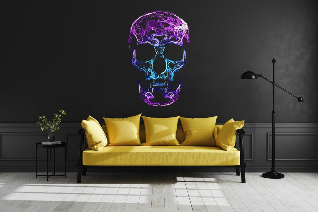 Skull Wall Decal Colored Skull Wall Decor Colored Beautiful Skull Wall ...