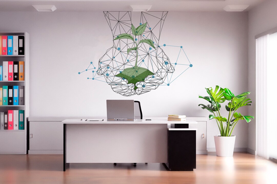 Abstract Geometric Flower Vinyl Decal Wall Decal Abstract Art Wall ...