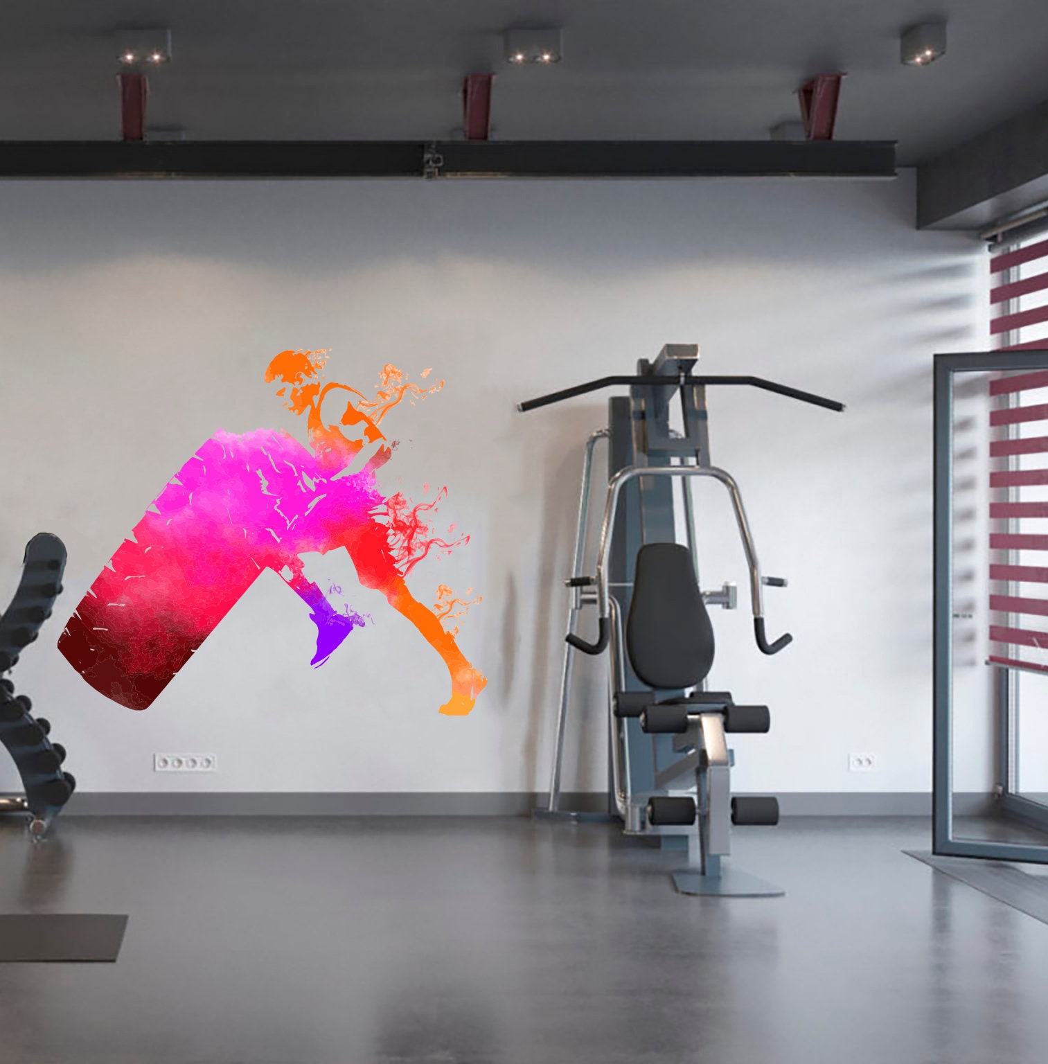 Colored Wall Decal Crossfit Mancolor Wall Sticker Crossfit - Etsy