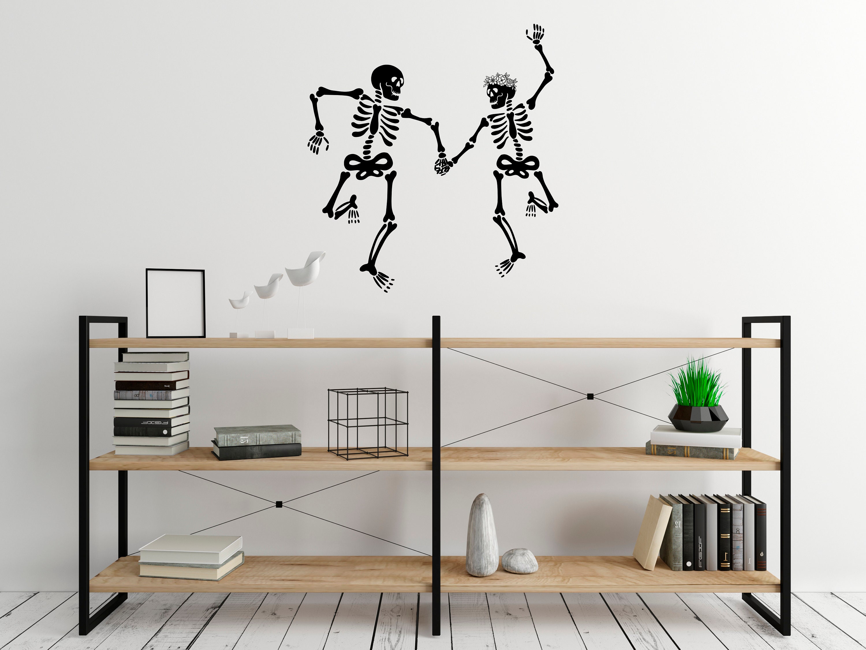 Funny Skeletons Decal, Cute Skeletons Decal, Dancing Skeleton Decal ...