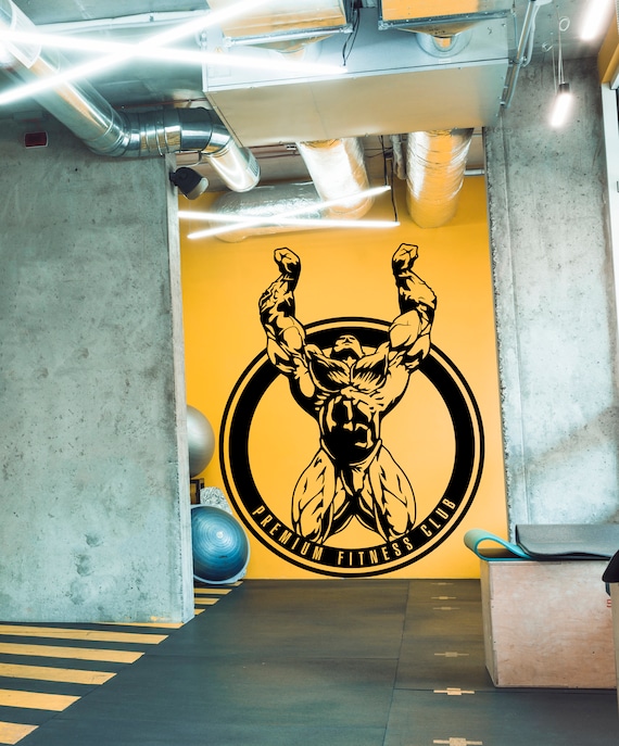 Bodybuilder Wall Decal Muscle Man Decal Gym Wall Decal Sport | Etsy