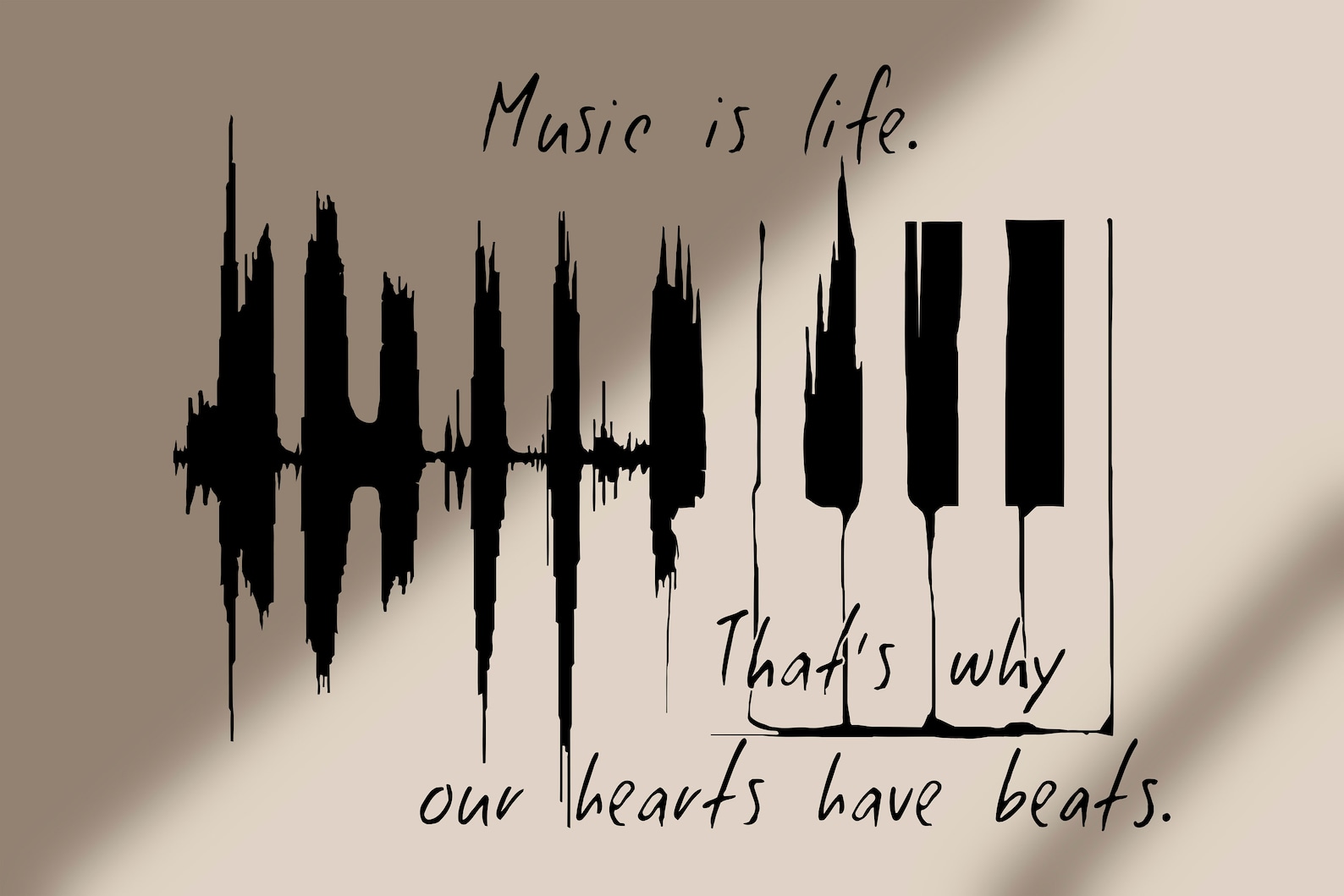 Music is Life Wall Decal Piano Keys Wall Decal Music Notes - Etsy