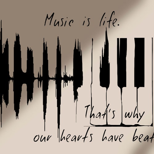 Music is Life Wall Decal Piano Keys Wall Decal Music Notes - Etsy