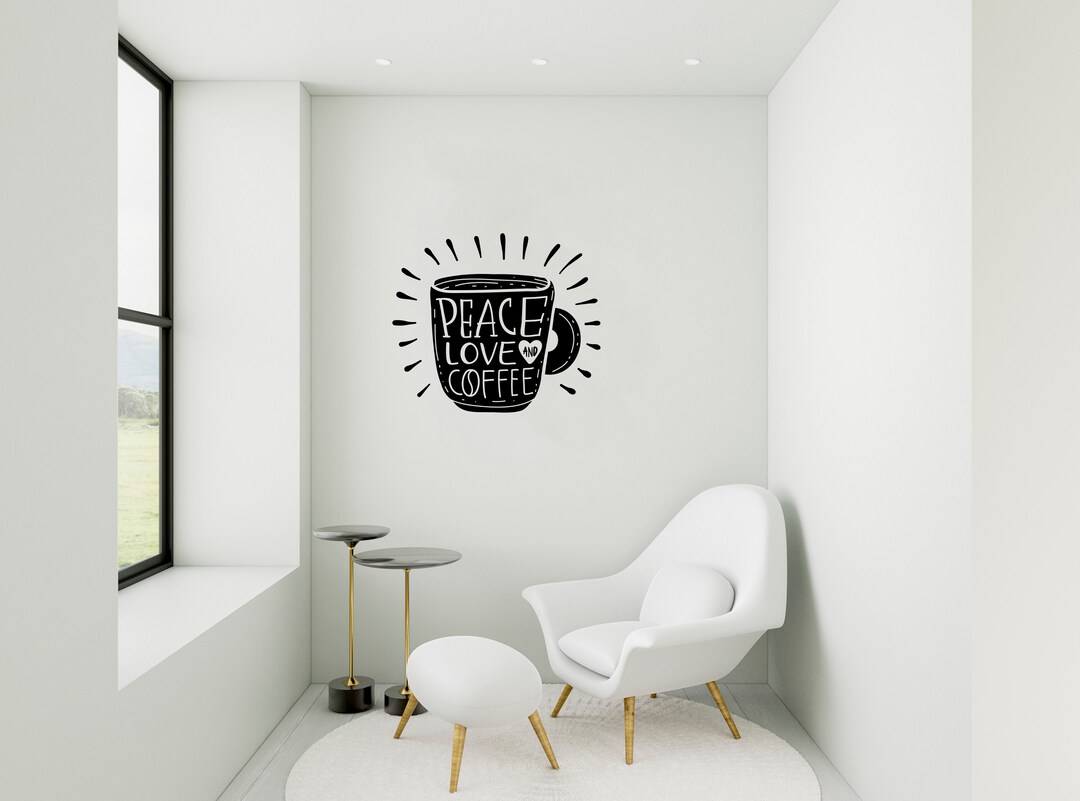A Cup of Coffee Wall Decal Cafe Wall Sticker Coffee for Window Wall ...