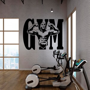 Strong Man Wall Decal for Gym Wall Sticker Bodybuilding Wall Decal ...