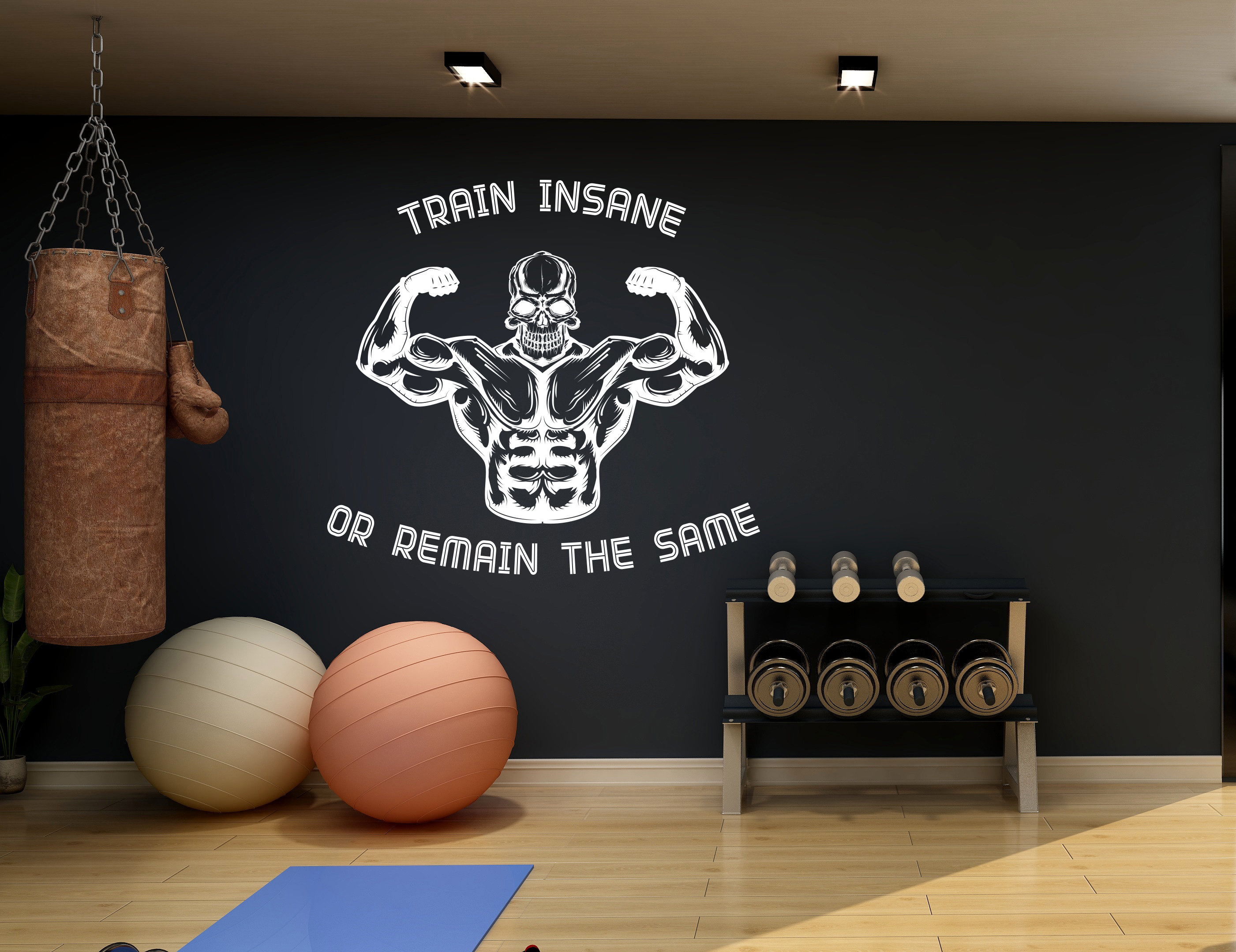 Skull Bodybuilder Wall Decal Muscular Skeleton Wall Decal - Etsy