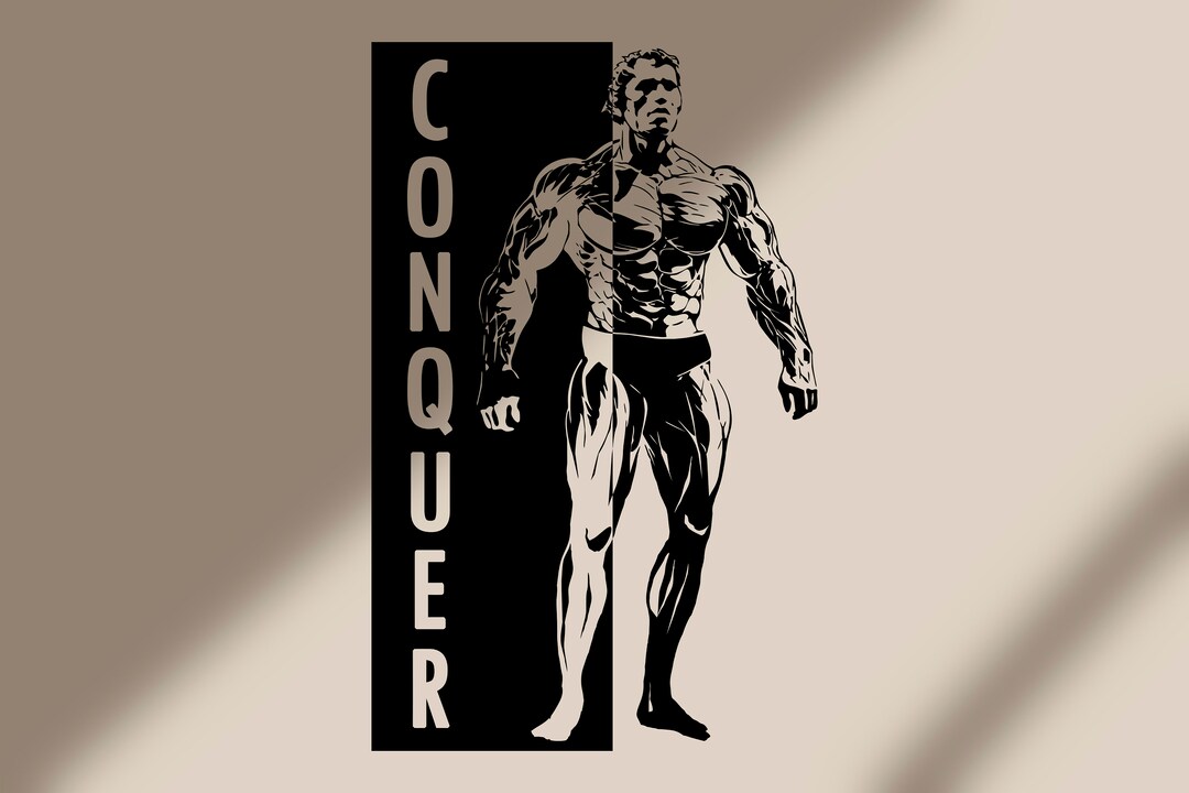 Conquer Wall Decal, Go Beyond Wall Decal, Wall Decal Arnold Gym Wall ...