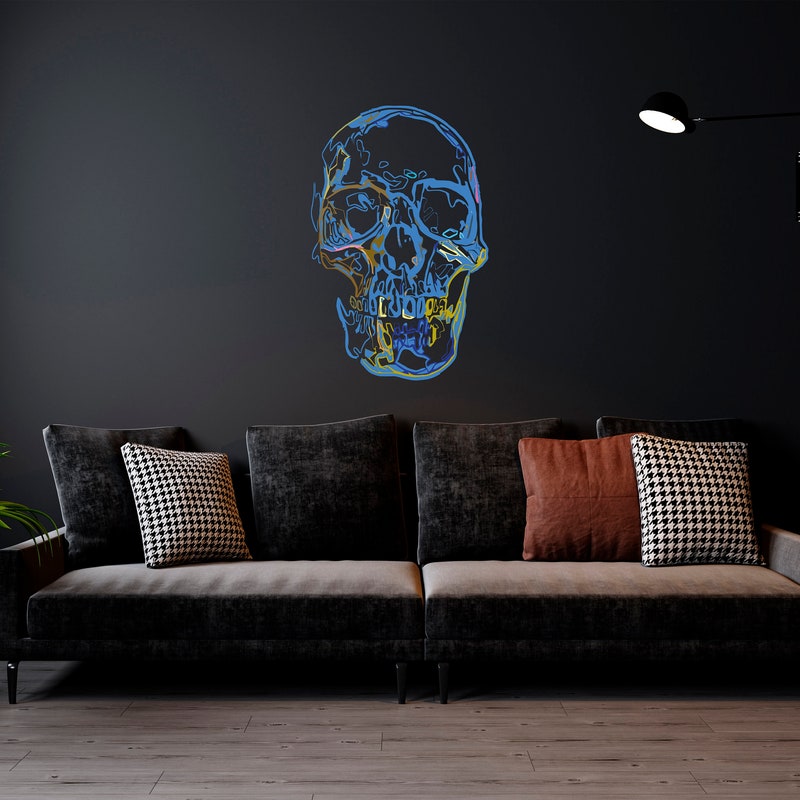 Skull Wall Decal - Etsy