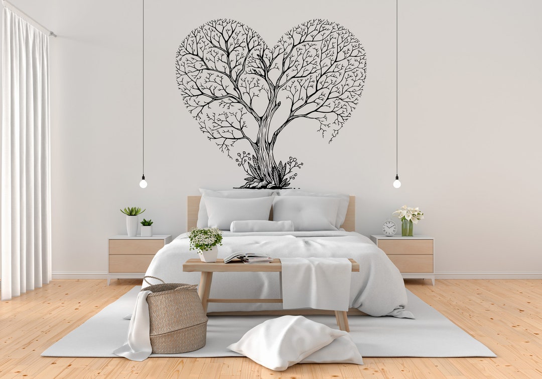 Beautiful Tree in the Form of a Heart Wall Decal Flowers Wall Decal ...