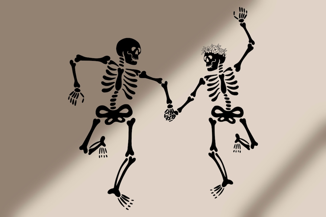 Funny Skeletons Decal, Cute Skeletons Decal, Dancing Skeleton Decal\wall Decal Funny Skeleton ...