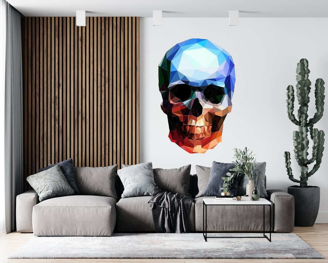 Skull Wall Decal Colored Skull Wall Decor Colored Beautiful Skull Wall ...