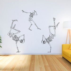 Dancing Skeleton Decal\wall Decal Funny Skeleton\wall Decor Skeleton ...