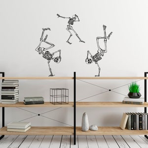 Dancing Skeleton Decal\wall Decal Funny Skeleton\wall Decor Skeleton ...