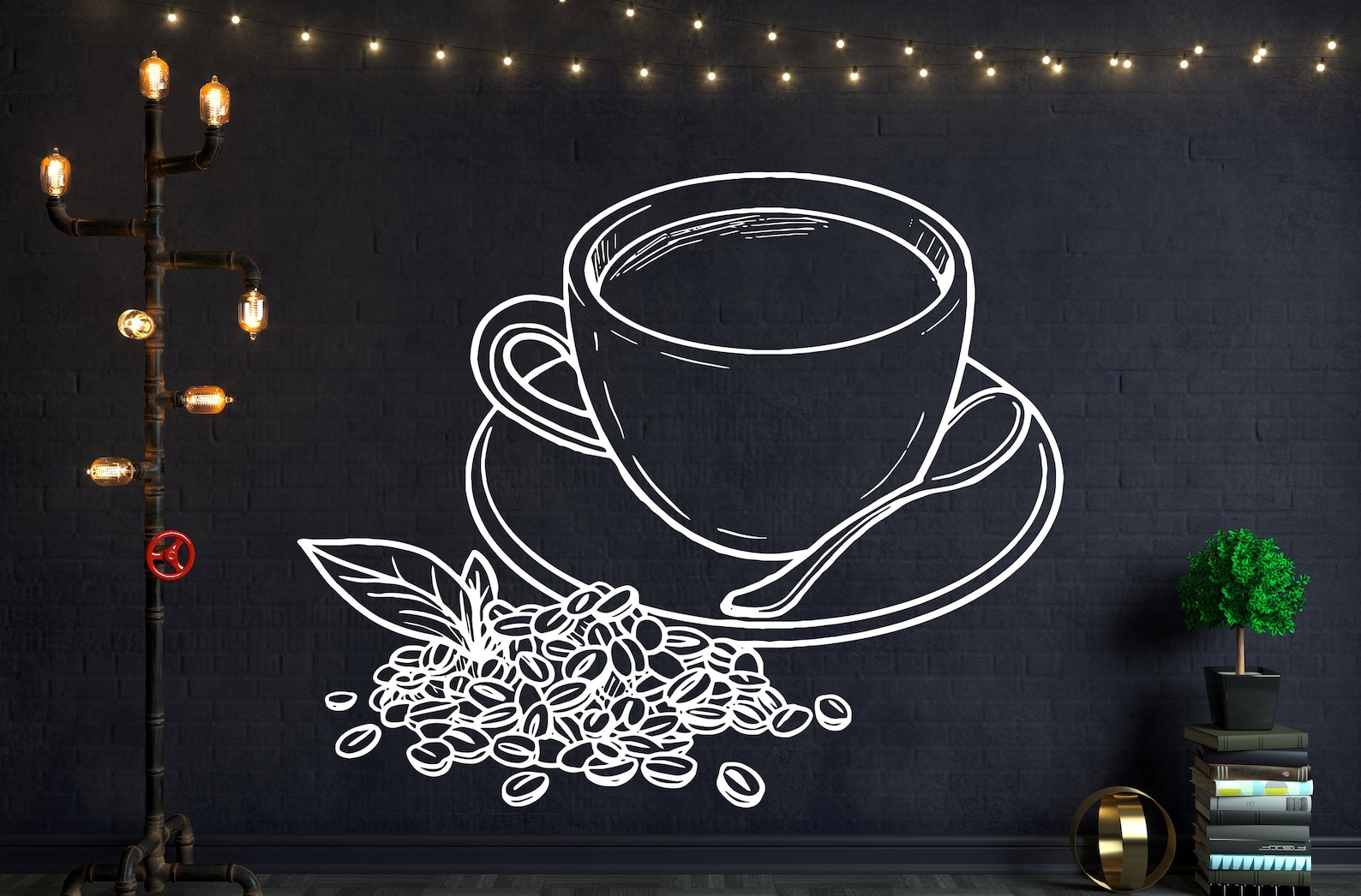 A Cup of Coffee Wall Decal Cafe Wall Sticker Coffee for Window Wall ...