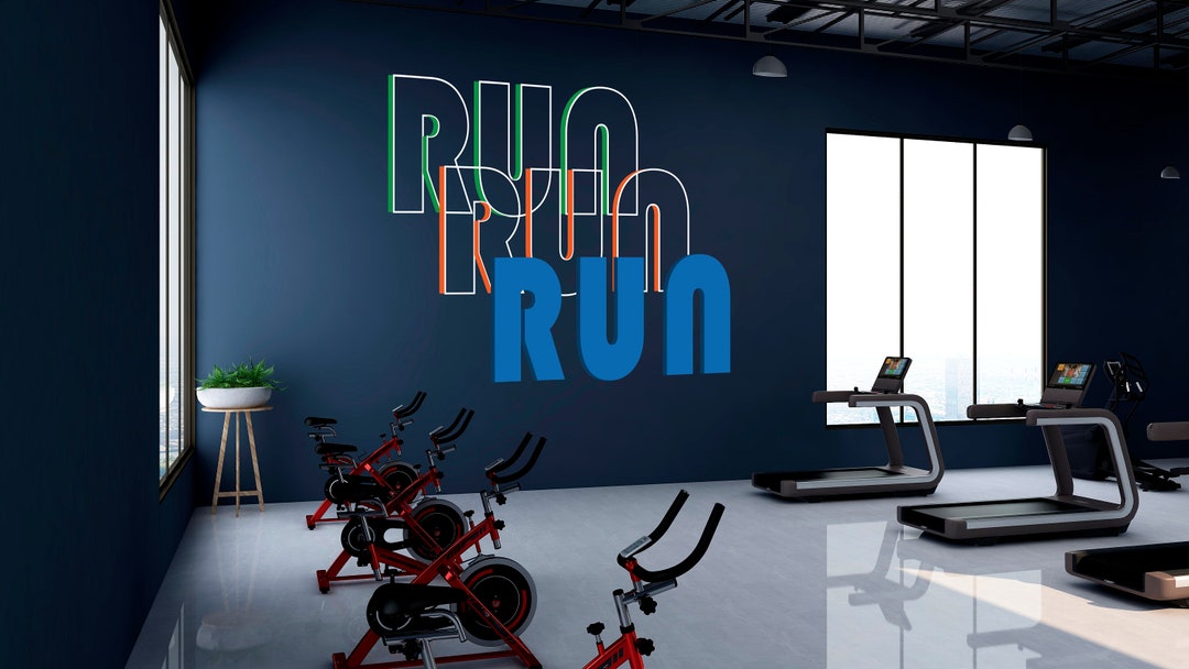 Run Lettering Wall Decal RUN Lettering Wall Sticker Run Lettering for ...