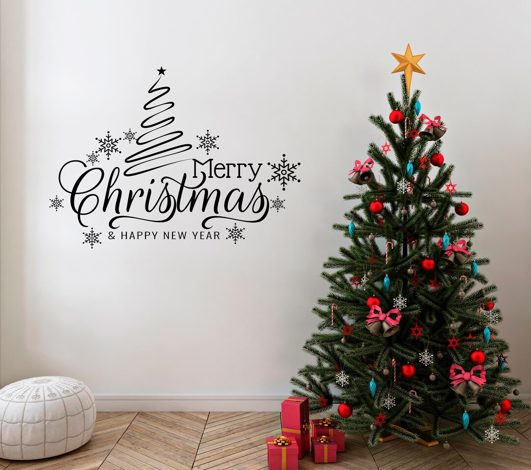 Vinyl Sticker Merry Christmas, Christmas Decor, Merry Christmas Wall ...
