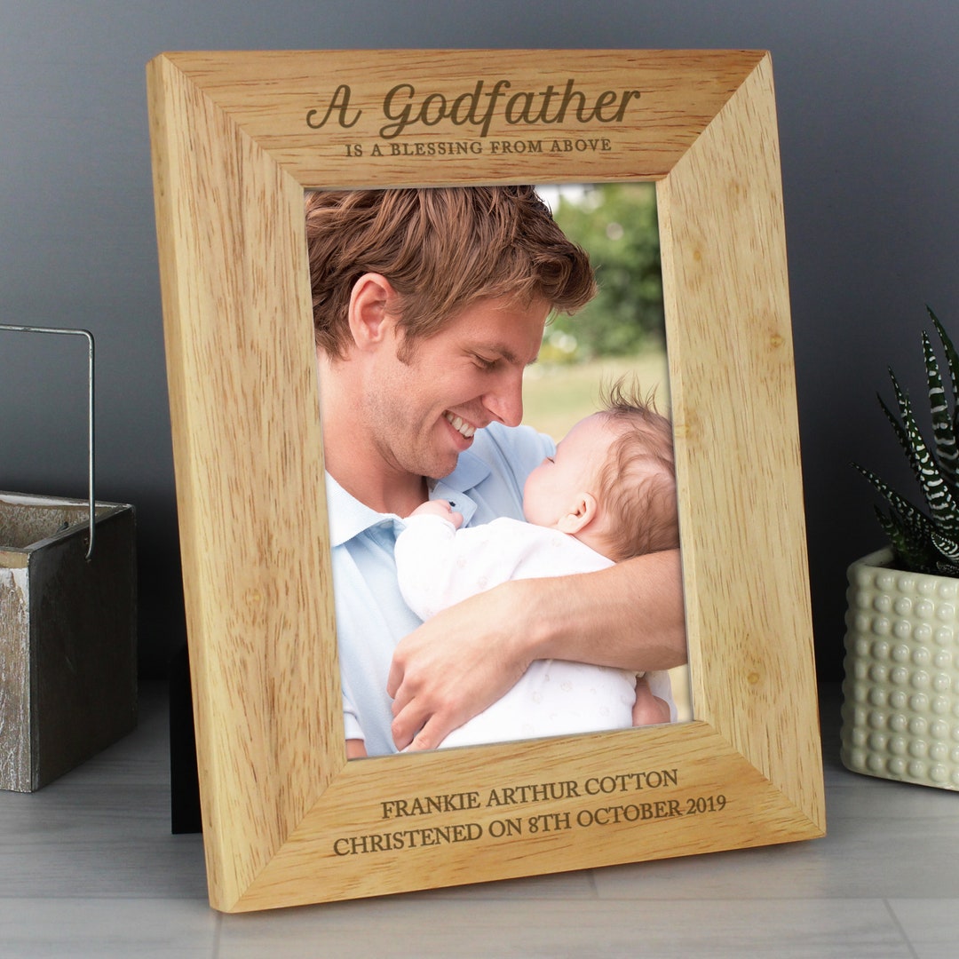 Personalised Godfather 5x7 Wooden Photo Frame - Perfect New Born Gift ...