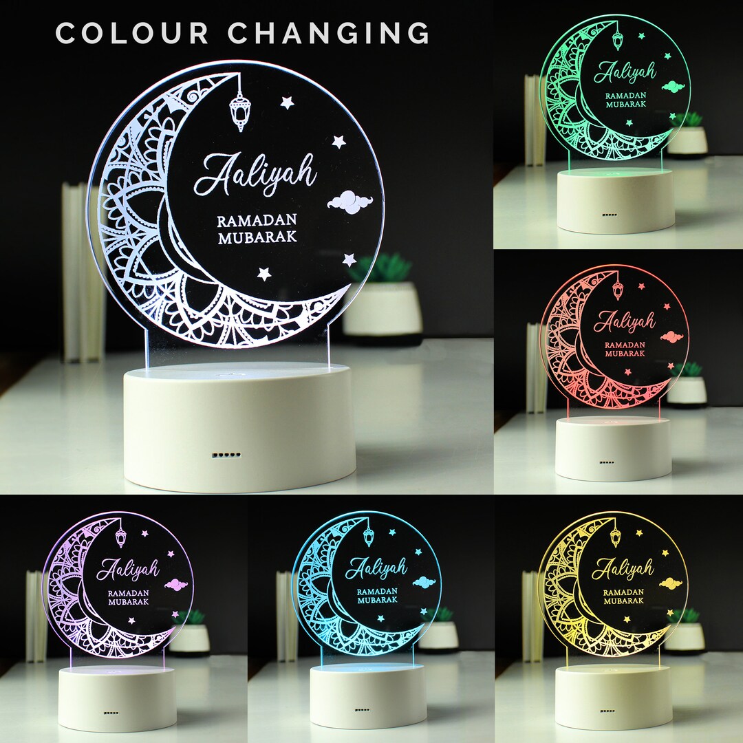Personalised Eid and Ramadan LED Light, Several Colours, Perfect Gift ...