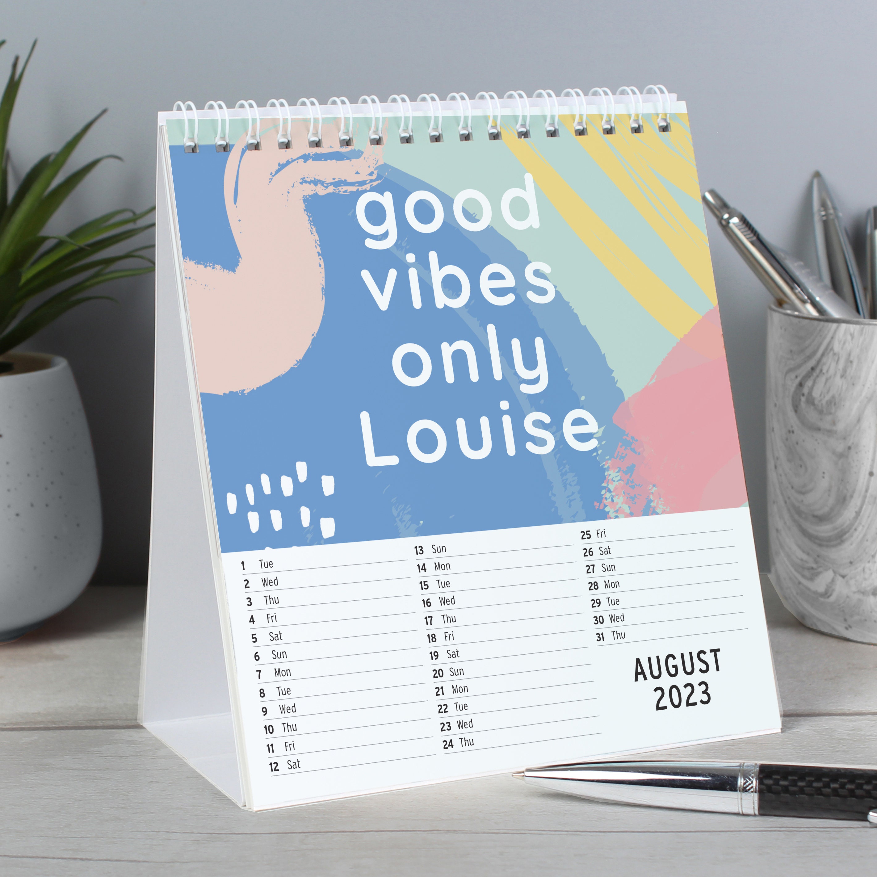 Personalised Motivational Quotes Desk Calendar - Start From Any Month ...