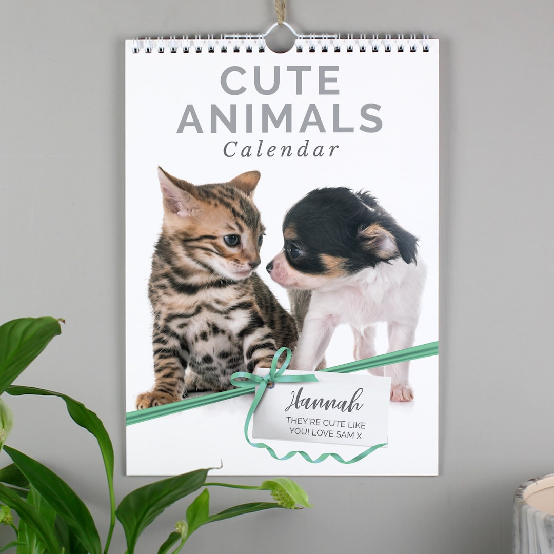 Personalised A4 Cute Animals Monthly Calendar - Start From Any Month ...