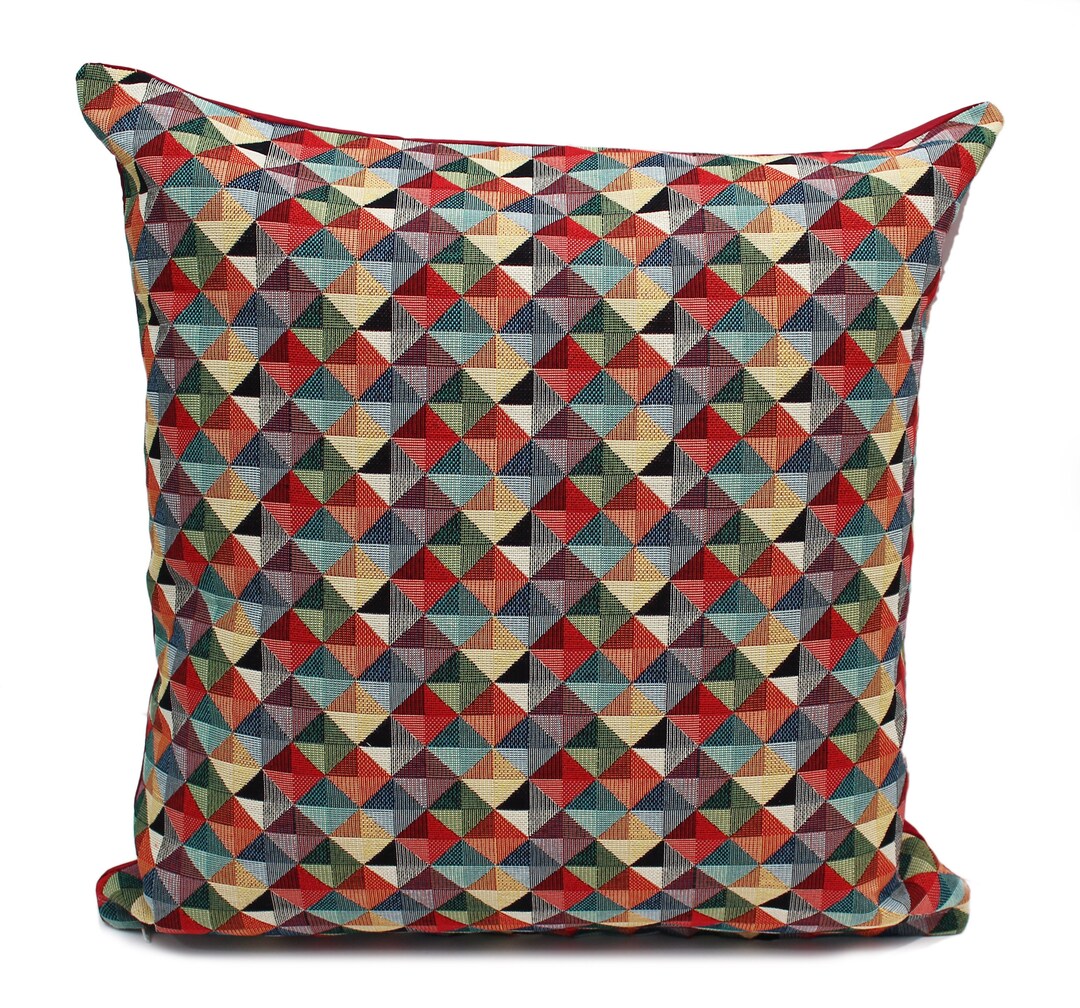 Peggy Wilkins 18" X 18" Pyramid Geometric Filled Cotton Cushion - Etsy