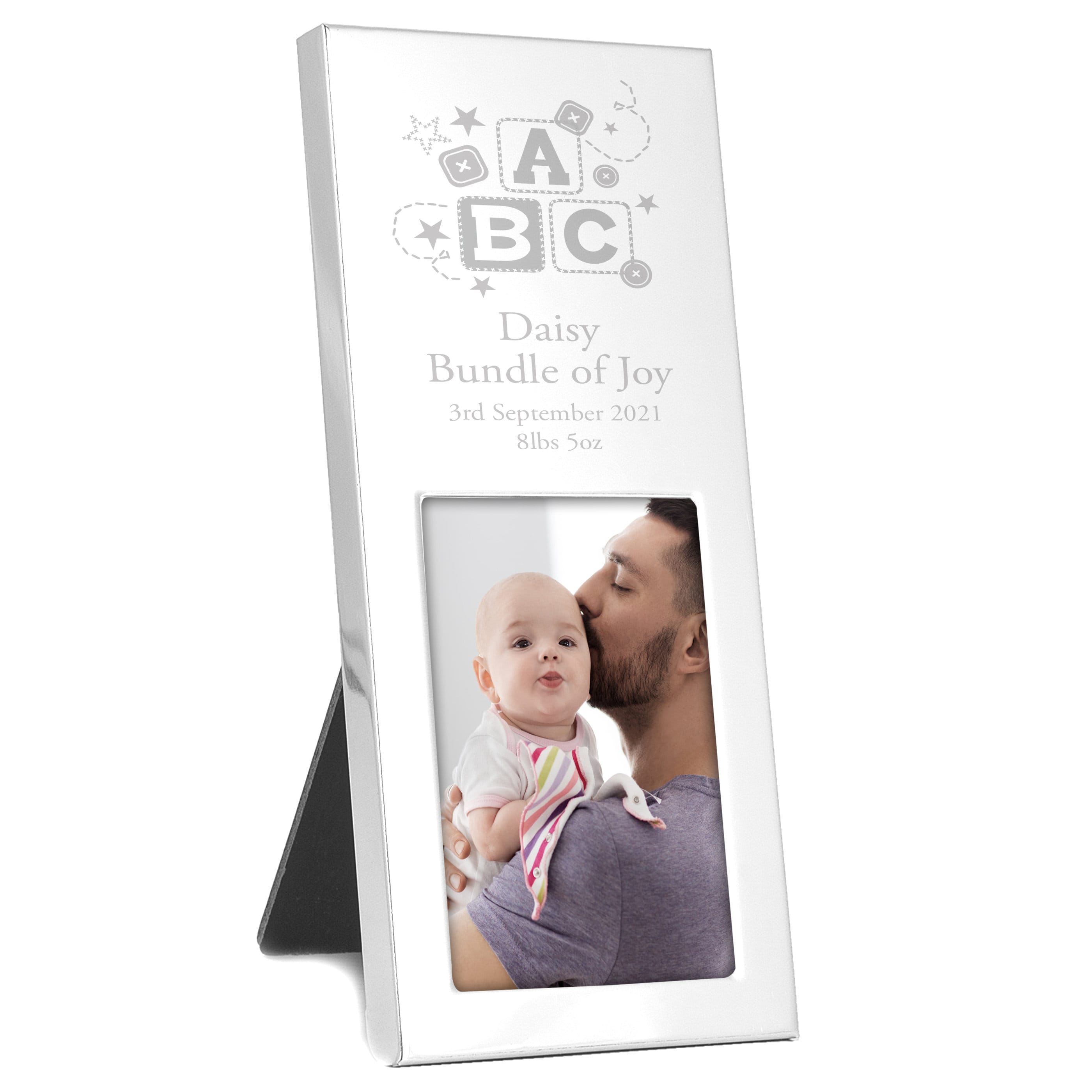 Personalised ABC Small 2x3 Silver Photo Frame Perfect Birthday Gift ...