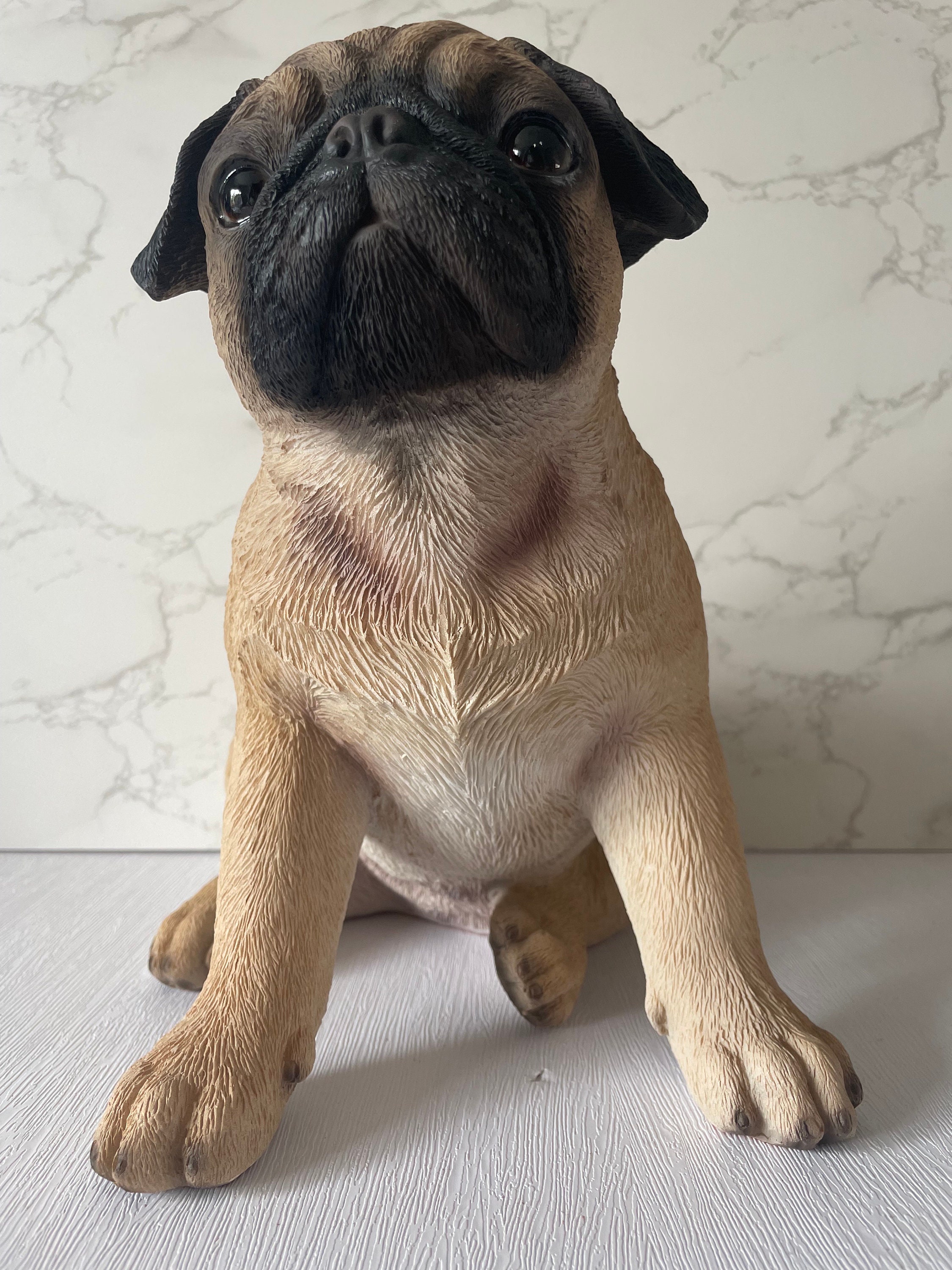 Vivid Arts Real Life Sitting Pug Dog Resin Ornament - Etsy