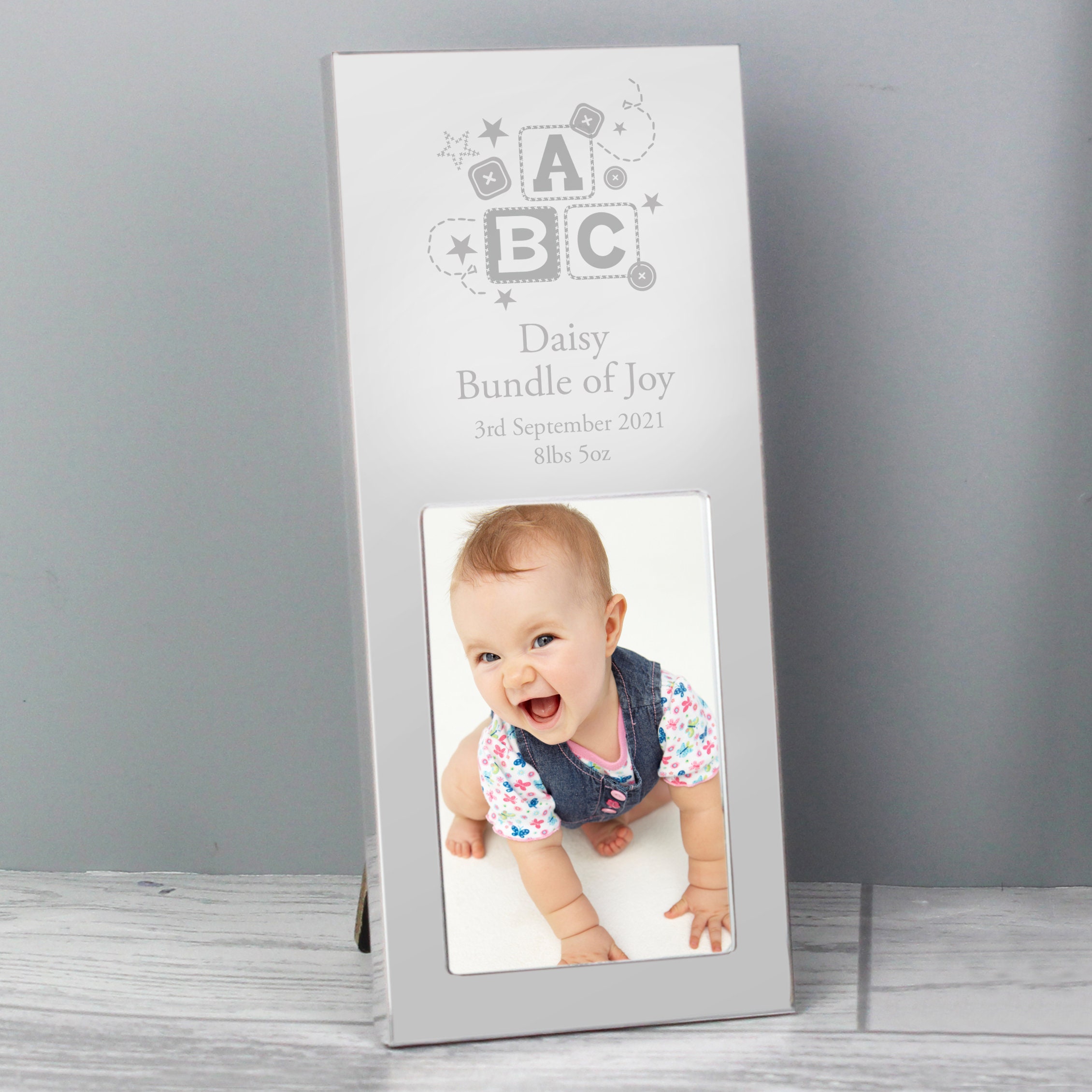 Personalised ABC Small 2x3 Silver Photo Frame Perfect Birthday Gift ...