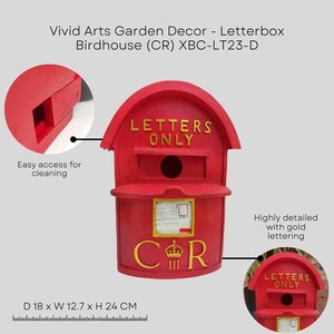 Vivid Arts Red Bird House - Traditional Letter Box Design With Charles ...