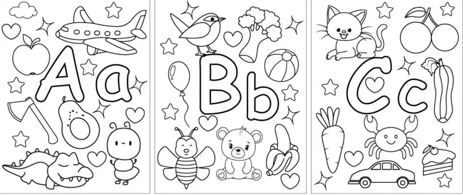 INSTANT DOWNLOAD Alphabet Colouring Pages for Kids - Etsy