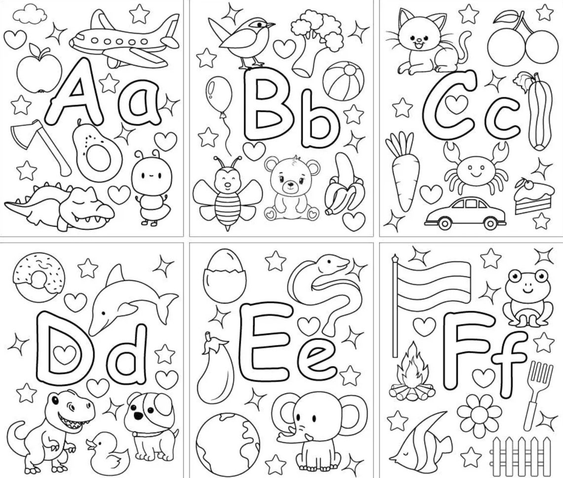 INSTANT DOWNLOAD Alphabet Colouring Pages for Kids - Etsy