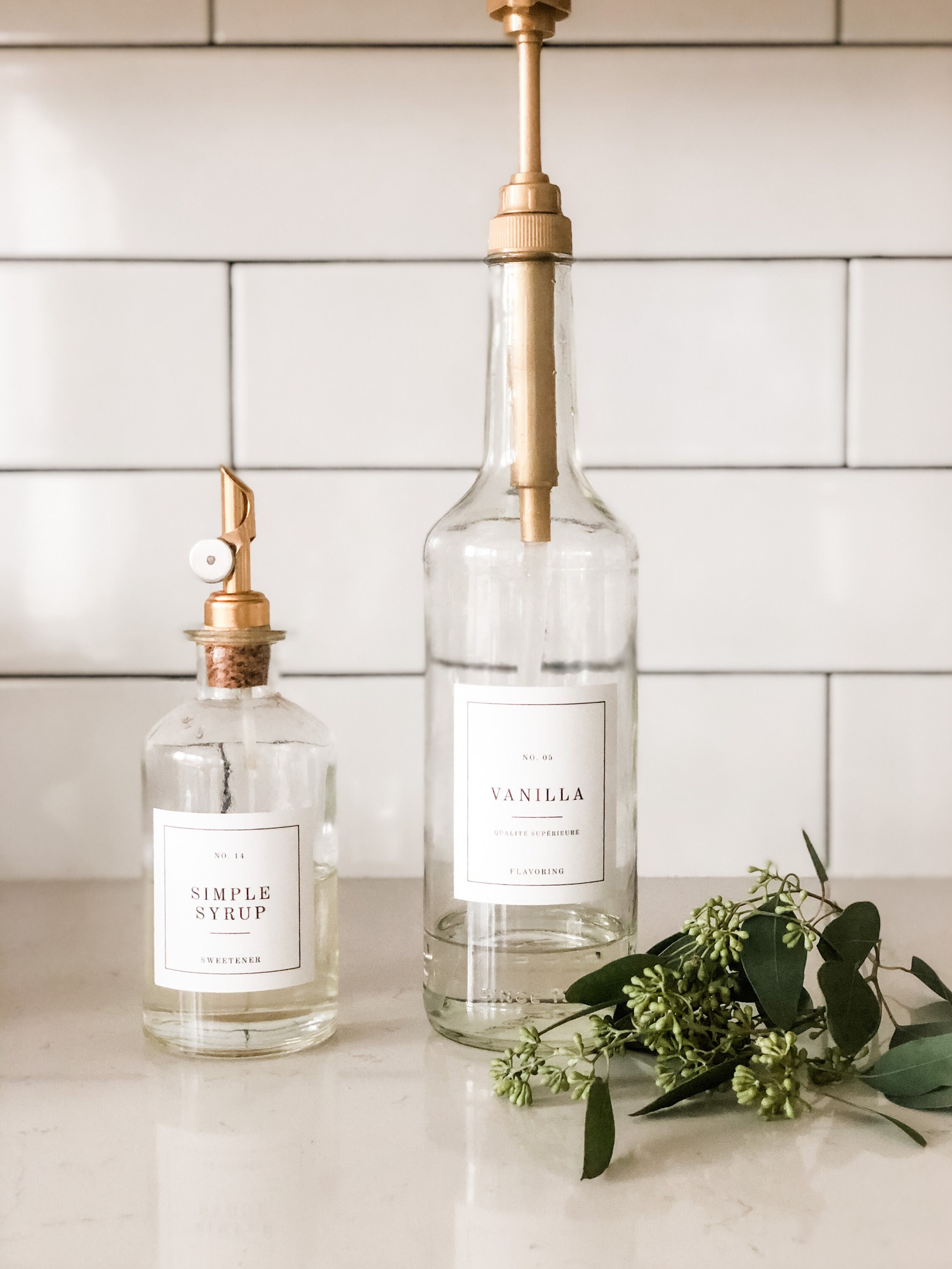 Syrup Label Template Oil and Vinegar Custom Sticker Labels - Etsy Australia