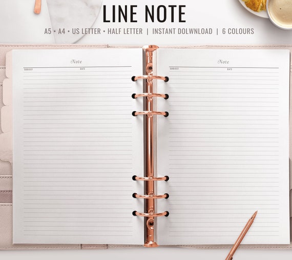 Printable Lined Lecture Note A5 A4 US Letter Half Letter - Etsy