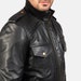 Agent Shadow Black Leather Bomber Jacket - Etsy