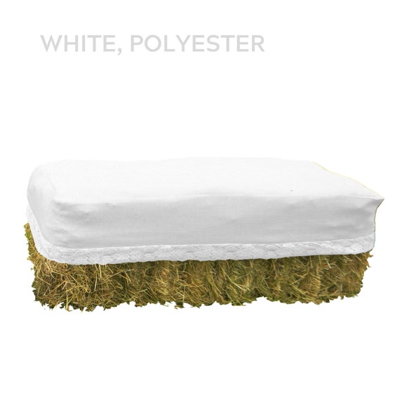 Fabric to cover hay bales for wedding | Beachweddingtips.com